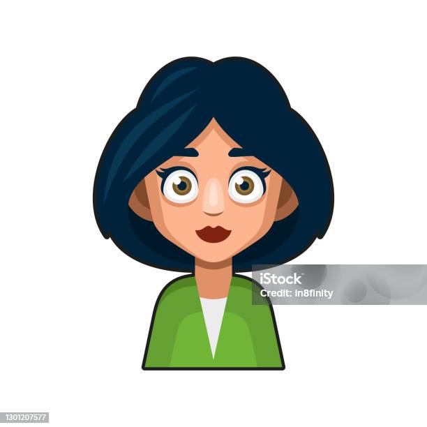 Caractère Mignon Davatar De Belle Fille Icône Userpic De Modèle De
