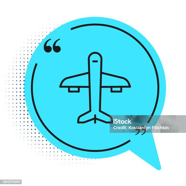 Het Pictogram Van Het Zwarte Lijnvlak Dat Op Witte Achtergrond Wordt