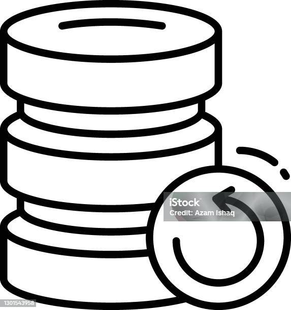 Konsep Pemulihan Server Database Desain Ikon Vektor Pencadangan Dan