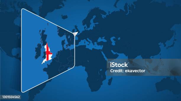 Emplacement De Langleterre Sur La Carte Du Monde Avec Carte Agrandie De