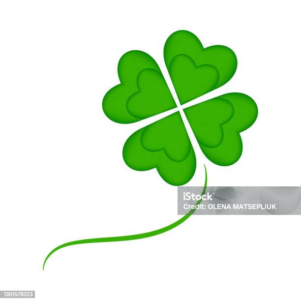 Trèfle Vert Avec Un Gradient Symbole Signe Pour La Saintpatrick