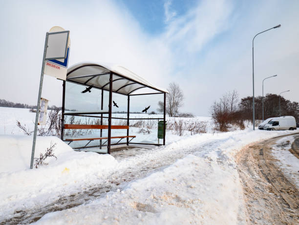 Free Stock Photo of Snow-Covered Bus Stop on Street | Download Free ...