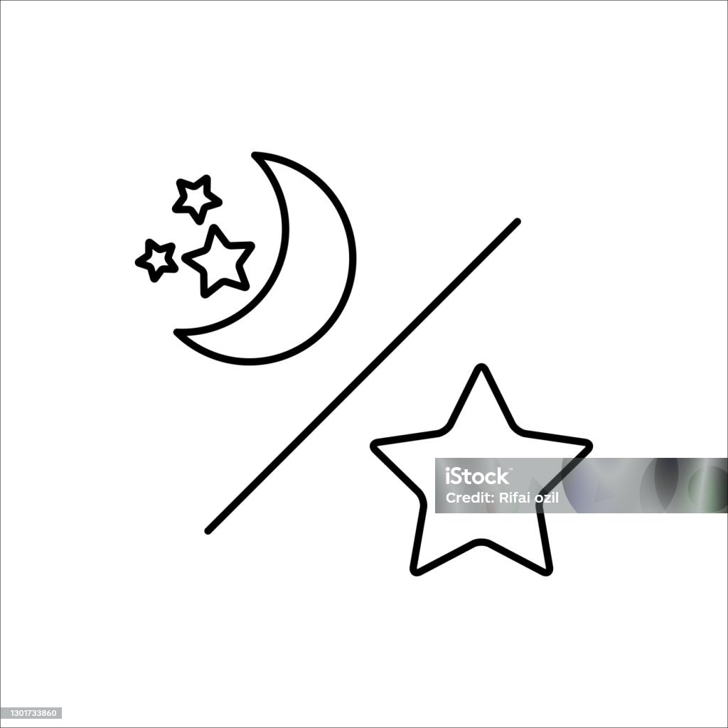 Templat Vektor Desain Ikon Bulan Dan Bintang Ilustrasi Stok Unduh