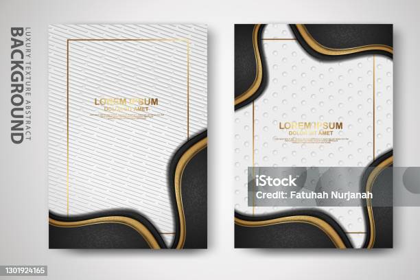 Vektor Dua Set Template Desain Sampul Dengan Kemewahan Dan Elegan