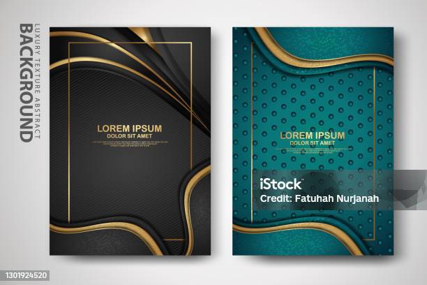 Vektor Dua Set Template Desain Sampul Dengan Kemewahan Dan Elegan