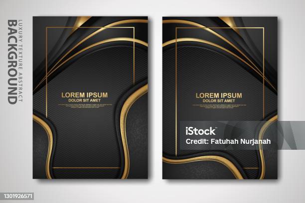 Vektor Dua Set Template Desain Sampul Dengan Kemewahan Dan Elegan