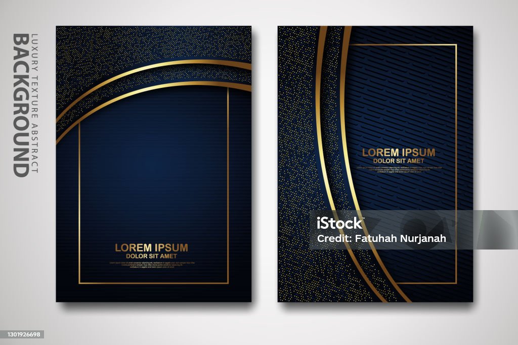 Vektor Dua Set Template Desain Sampul Dengan Kemewahan Dan Elegan