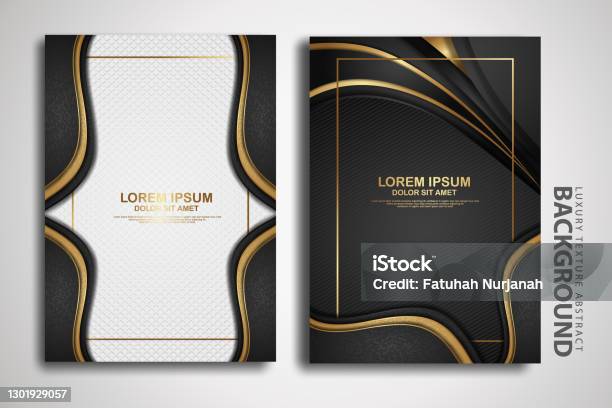 Vektor Dua Set Template Desain Sampul Dengan Kemewahan Dan Elegan