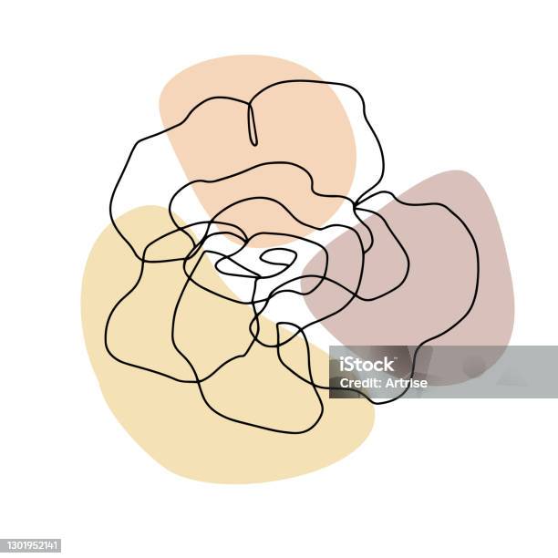 Conception Florale Minimale Dart De Carte Avec La Fleur Dencre De