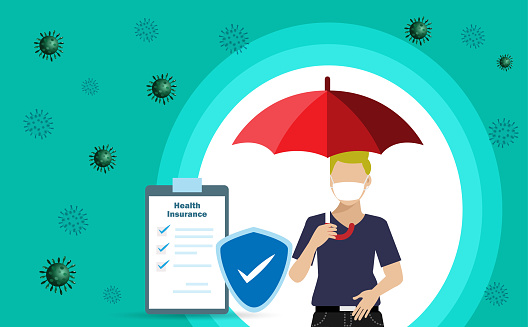 Parapluie De Fixation Dhomme Avec La Police Dassurance Et Le Bouclier