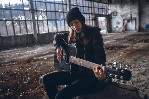 Sad Girl Playing Guitar Photography