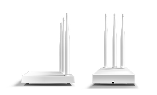Wifi Router Depan Dan Samping Melihat Mockup Terisolasi Ilustrasi Stok ... Wifi Router Depan Dan Samping Melihat Mockup Terisolasi Ilustrasi Stok ...