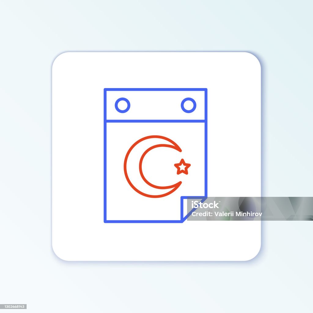 Étoile Et Croissant De Ligne Symbole De Licône Dislam Disolement Sur Le