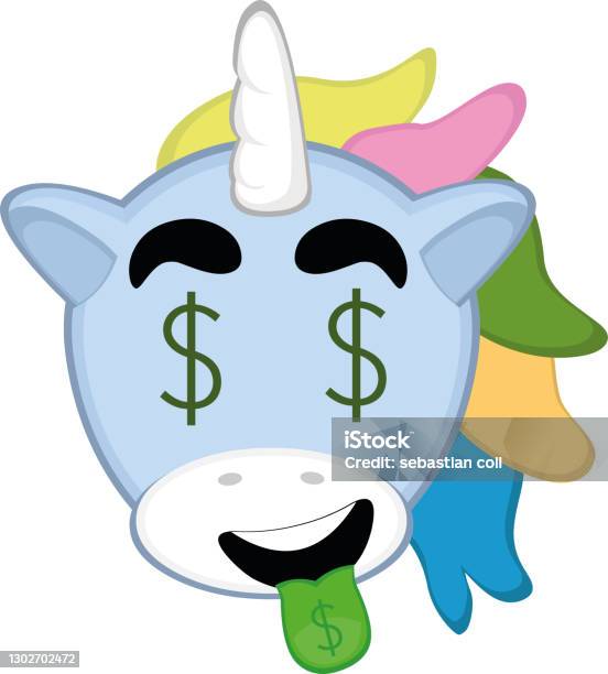 Ilustrasi Vektor Kepala Kartun Unicorn Dengan Mata Lidah Dengan Simbol ... Ilustrasi Vektor Kepala Kartun Unicorn Dengan Mata Lidah Dengan Simbol ...