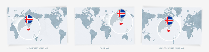 Trois Versions De La Carte Du Monde Avec La Carte Agrandie De Lislande