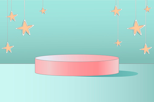 Rendu De Scène 3d De Vecteur De Fond Avec Le Podium Et La Plateforme Minimale De Scène
