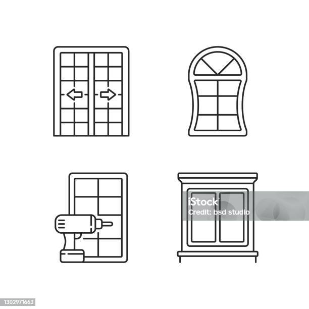 Replacement Door Opportunity Linear Icons Set Stock Illustration ... Replacement Door Opportunity Linear Icons Set Stock Illustration ...
