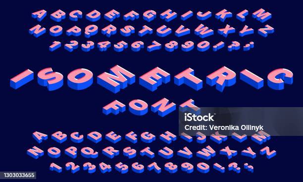 Font Isometrik 3d Tipografi Abc Huruf Alfabet Dan Angka Huruf Latin