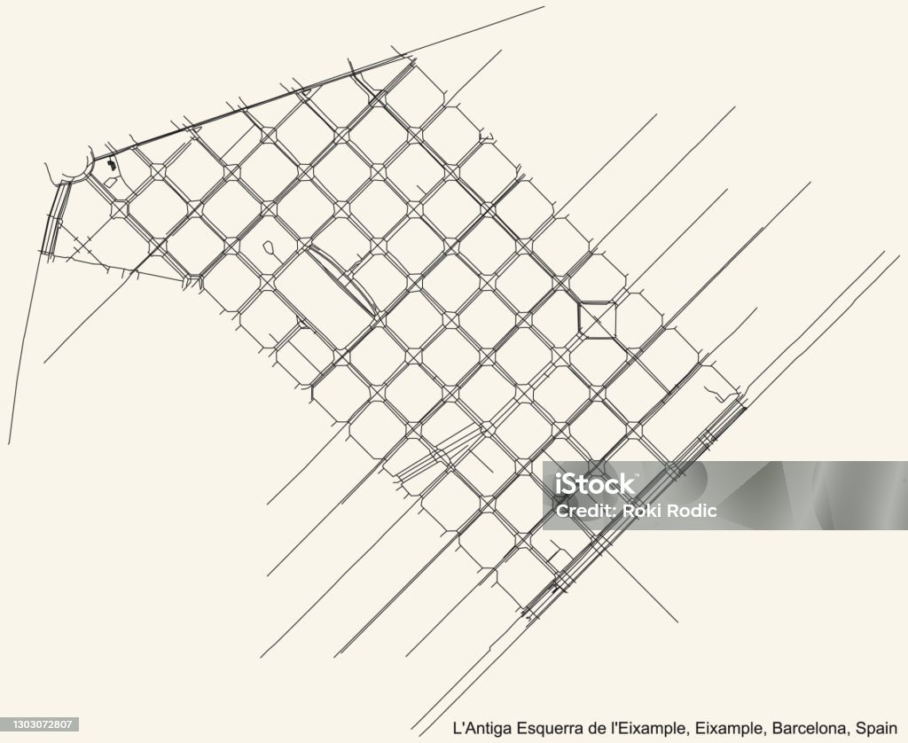 Street Roads Map Of The Lantiga Esquerra De Leixample Neighbourhood Of The Eixample District