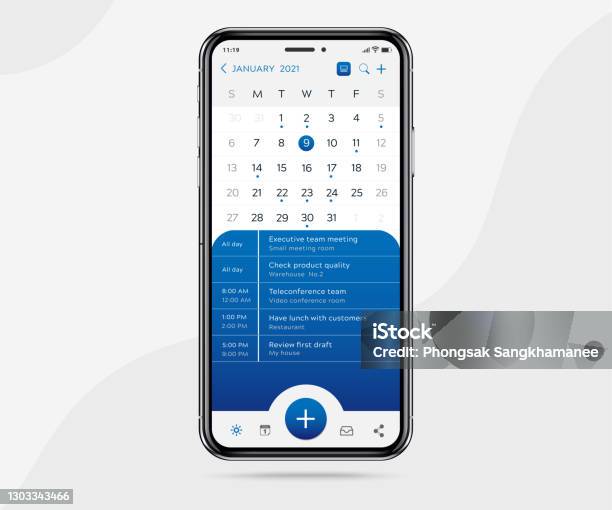 Concept De Calendrier Dapplication Mobile Modèle De Calendrier