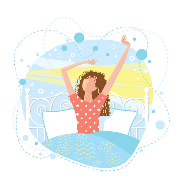 1 000 Woman Sitting Up In Bed Stock Illustrations Royalty Free Vector