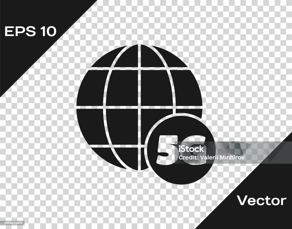 Black 5g New Wireless Internet Wifi Connection Icon Isolated On