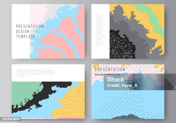 Tata Letak Vektor Template Desain Slide Presentasi Templat Multiguna