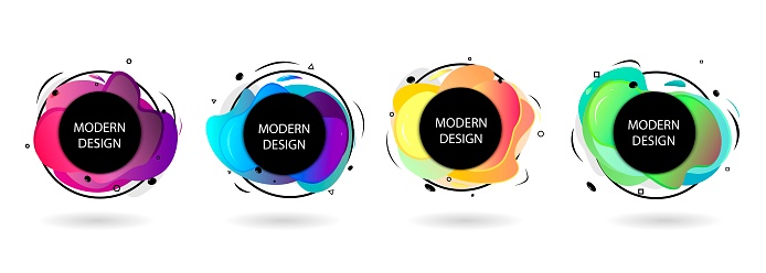 Ilustrasi Vektor Desain Abstrak Templat Logo Modern Set Spanduk Tata