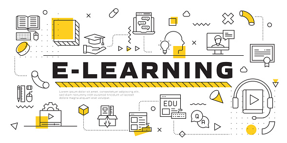 Elearning Pendidikan Online Dan Pendidikan Jarak Jauh Terkait Ilustrasi