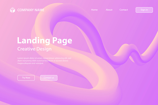 Template Halaman Arahan Desain Abstrak Fluid Pada Latar Belakang