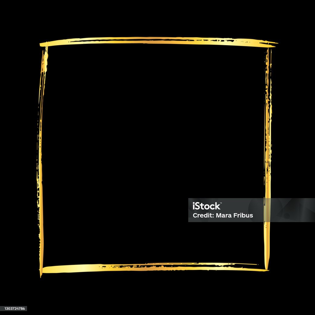 Golden Paint Stroke Square Frame Stock Illustration - Download Image ... Golden Paint Stroke Square Frame Stock Illustration - Download Image ...