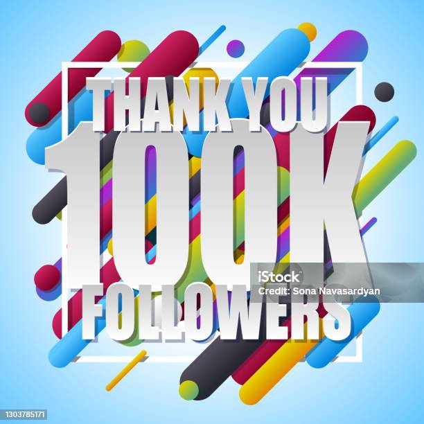 Thank You 100000 Followers Banner Stock Illustration Download Image