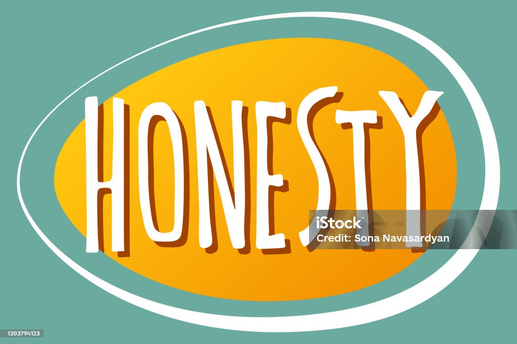 Honesty Word Lettering Text Banner Stock Illustration Download Image