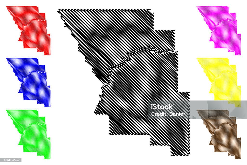 Treasure County Montana Illustration Vectorielle De Carte Croquis