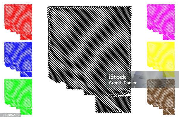 Toole County Montana Illustration Vectorielle De Carte Croquis