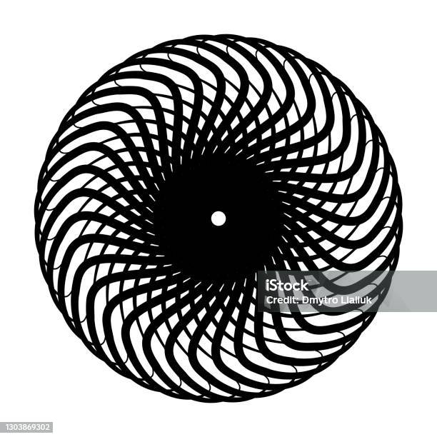Terisolasi Bentuk Vektor Spiral Hitam Berputar Pada Latar Belakang