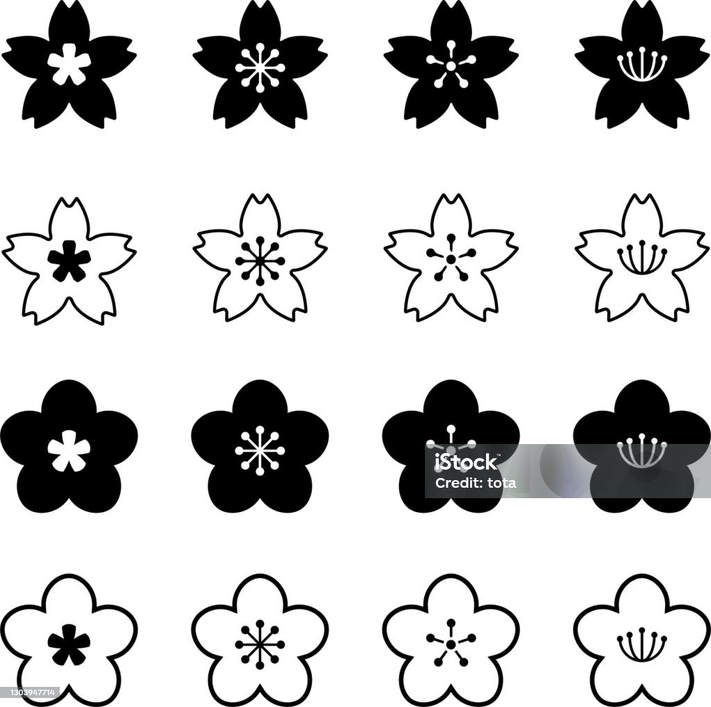 Cherry Blossom Icon Set Stock Illustration - Download Image Now ... Cherry Blossom Icon Set Stock Illustration - Download Image Now ...