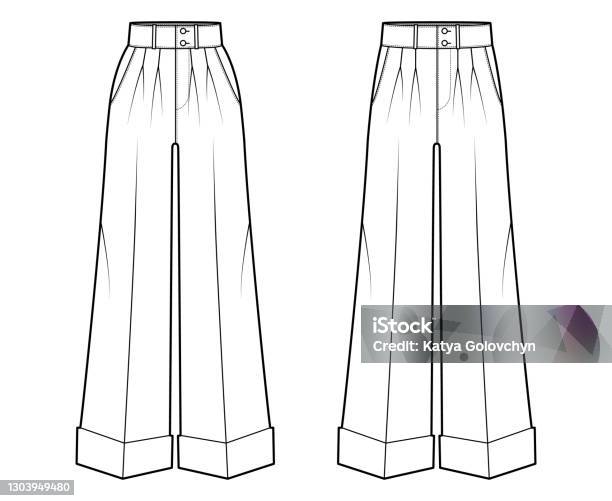 Ensemble Dillustration Technique Sur Mesure De Mode Doxford De Pantalon