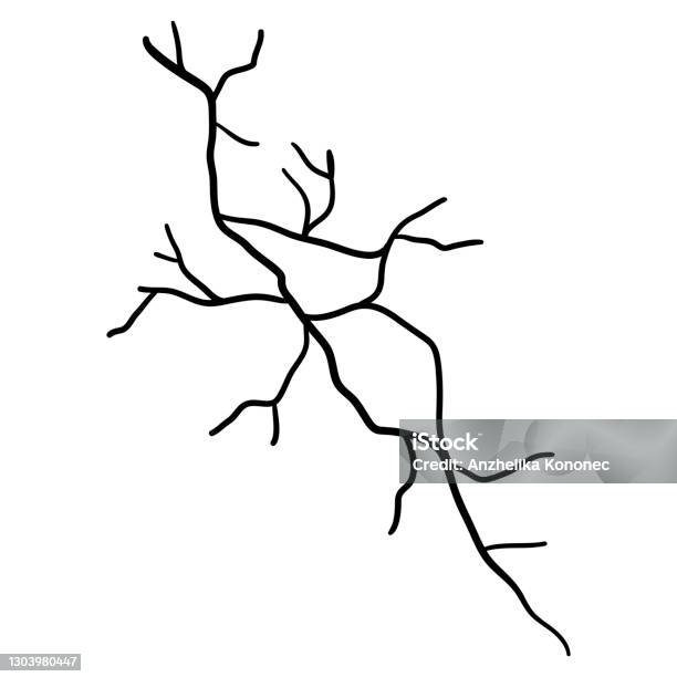 Contour Noir De Kintsugi Disolement Sur Le Fond Blanc Vecteurs Libres