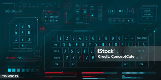 Un Ensemble Déléments De Claviers Hud Pour Une Interface Futuriste