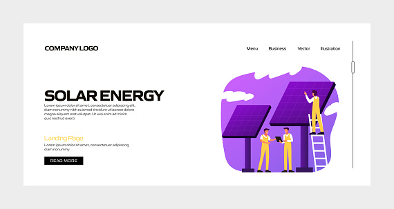 Illustration Vectorielle De Concept Dénergie Solaire Pour Le Modèle De