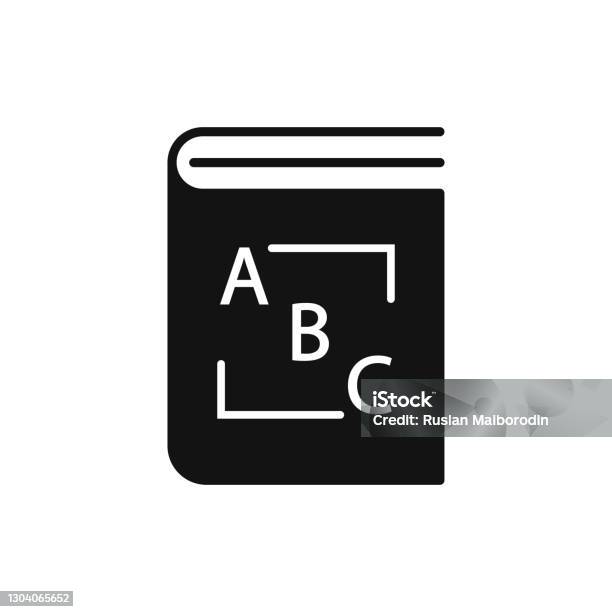 Ikon Buku Hitam Abc Terisolasi Di Latar Belakang Putih Tanda Buku Kamus