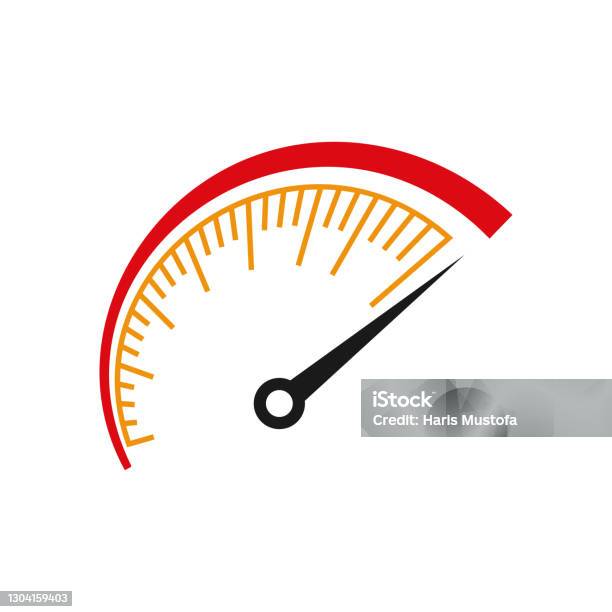 Vektor Template Desain Ikon Speedometer Terisolasi Ilustrasi Stok