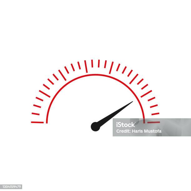 Vektor Template Desain Ikon Speedometer Terisolasi Ilustrasi Stok