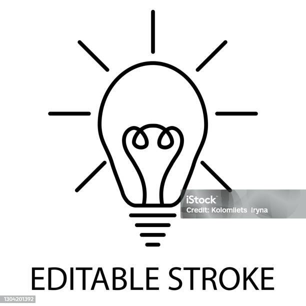Icône De Contour Dampoule Ampoule Jaune Idées Symbole Créateur Dicône