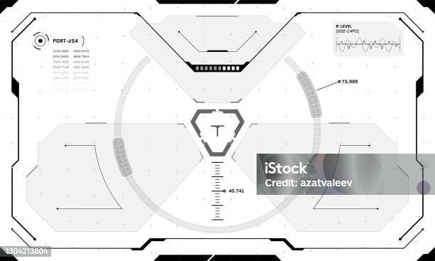Antarmuka Vr Hud Cyberpunk Layar Desain Hitam Dan Putih Tampilan