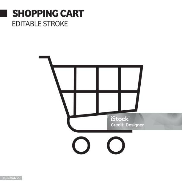 Icône De Ligne De Chariot Dachat Décrire Lillustration De Symbole