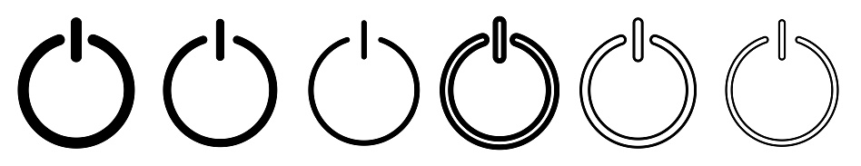 Ensemble De Boutons Dalimentation Sur Et En Dehors De Licône Simple