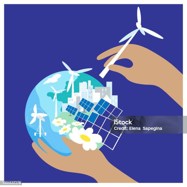 Alternative Renewable Energy Safe Environment Solar Panel Wind Turbines