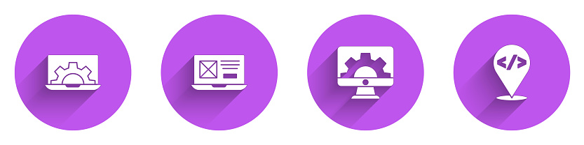 Vetores De Defina O Desenvolvimento Da Web O Design Ui Ou Ux E O Ícone